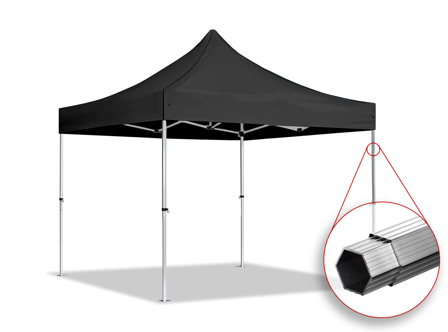 UK Tents - 3x3m Pop Up Gazebo Professional Black