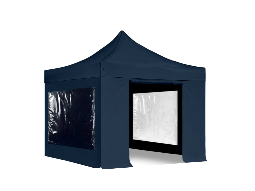 UK Tents - 3x3m Pop Up Gazebo Elite Midnight Blue With Windows